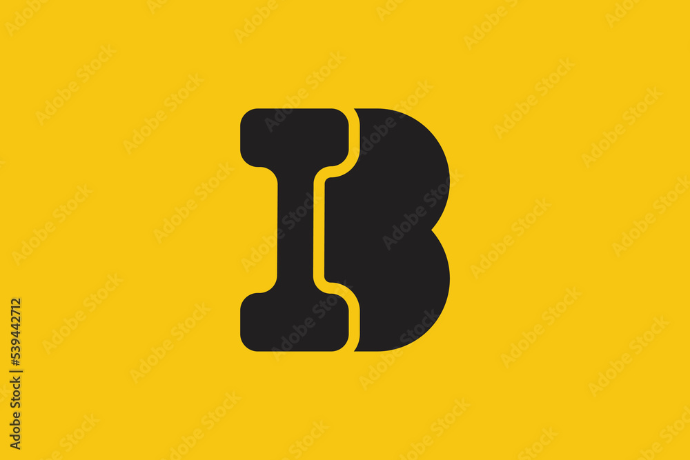 Minimal IB logo. Icon of a BI letter on a luxury background. Logo idea ...