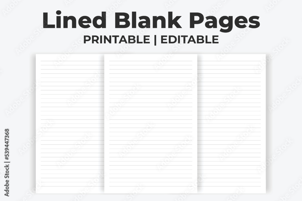 Lined Blank Pages Stock Vector | Adobe Stock