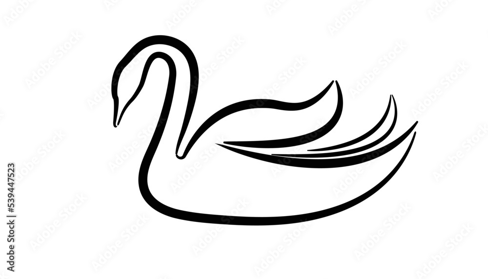 swan logo and symbol vector. swan logo,goose or duck icon design vector ...