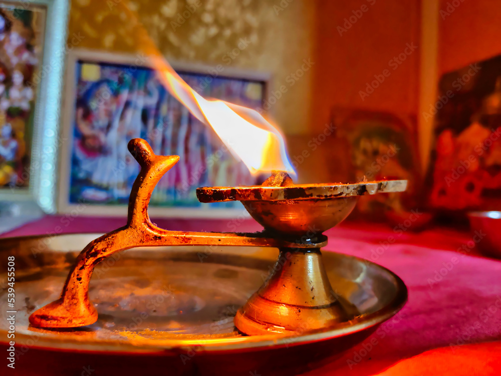 Picture of Diya lamp. Diwali Celebration. Oil lamp made from clay or ...