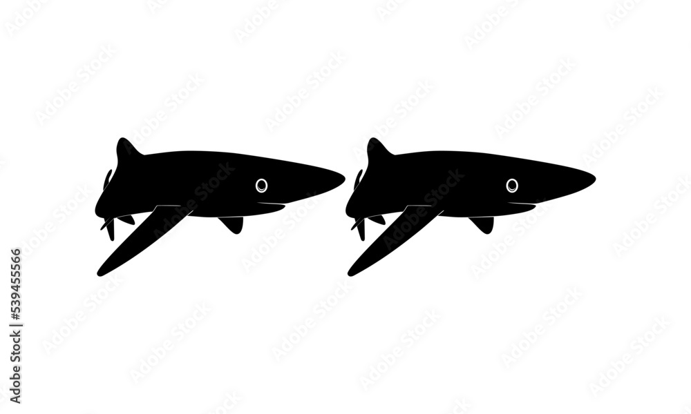 Shark Silhouette for Logo, Pictogram, Website, Art Illustration ...
