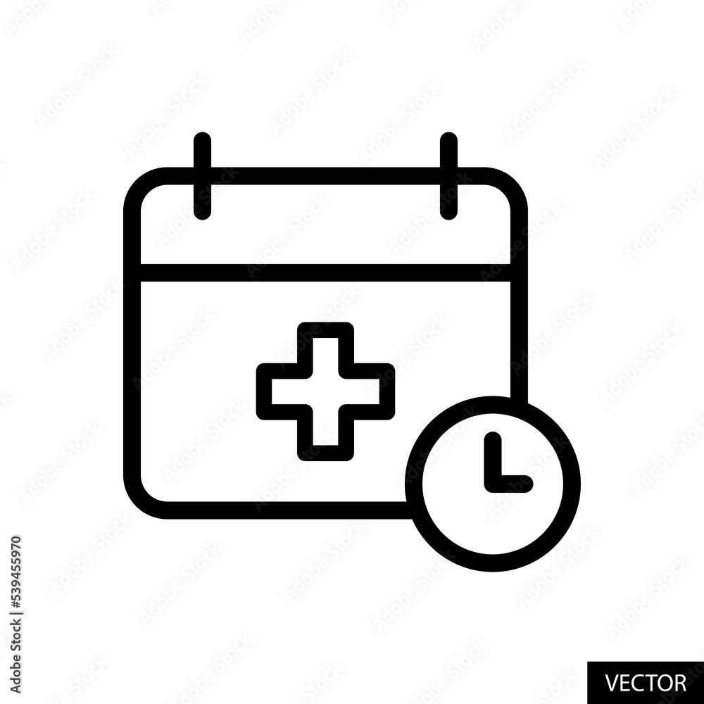 Doctor appointment vector icon in line style design for website, app ...