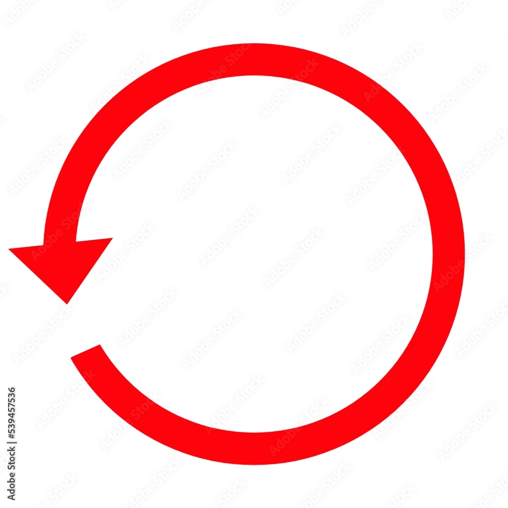 Red counter clockwise arrow icon, anticlockwise arrow icon Stock ...