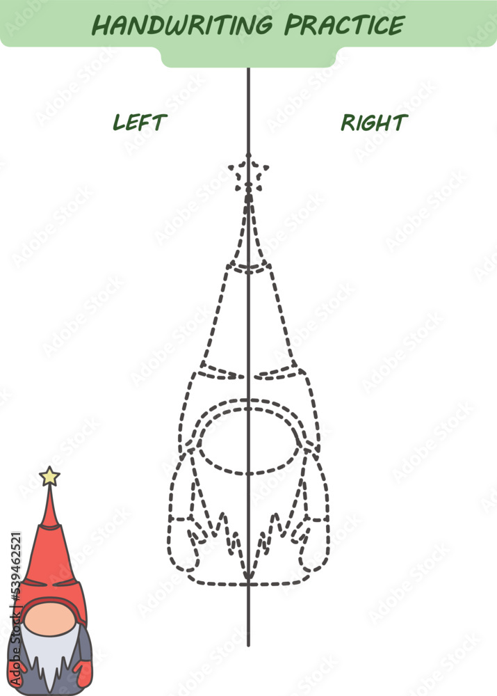 Draw and color a scandinavian gnome. Handwriting practice sheet for ...