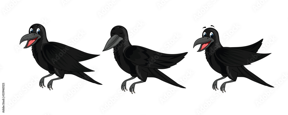 Crow Fly Cycle Vector Illustration For Animation Stock Vector Adobe Stock