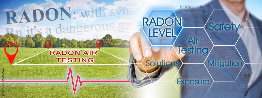 The danger of radon gas in our homes - concept image with check-up ...