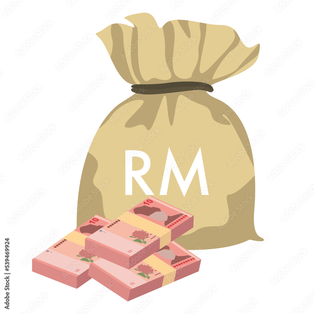 Malaysian Ringgit Vector Illustration. Malaysia money set bundle ...