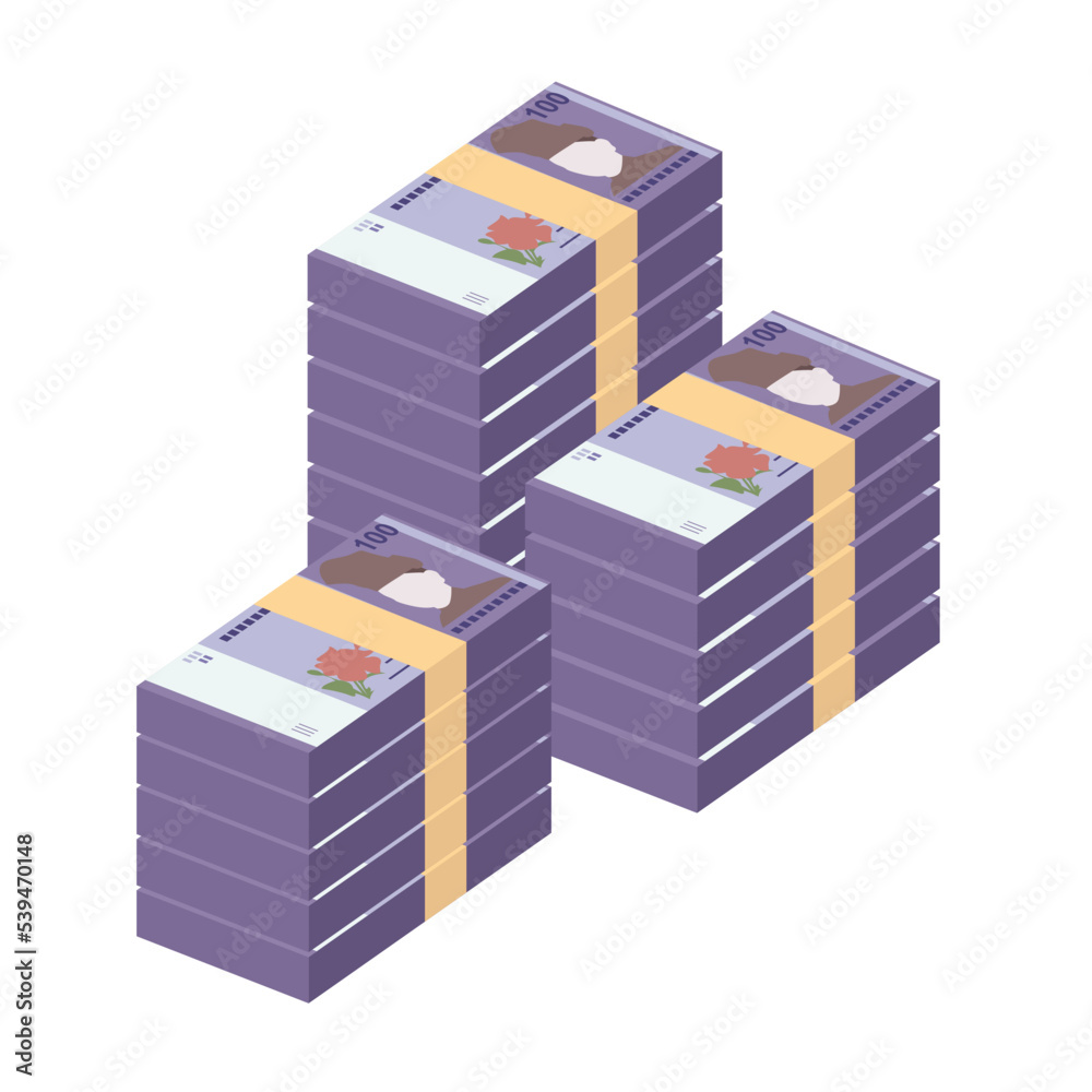 Malaysian Ringgit Vector Illustration. Malaysia money set bundle ...