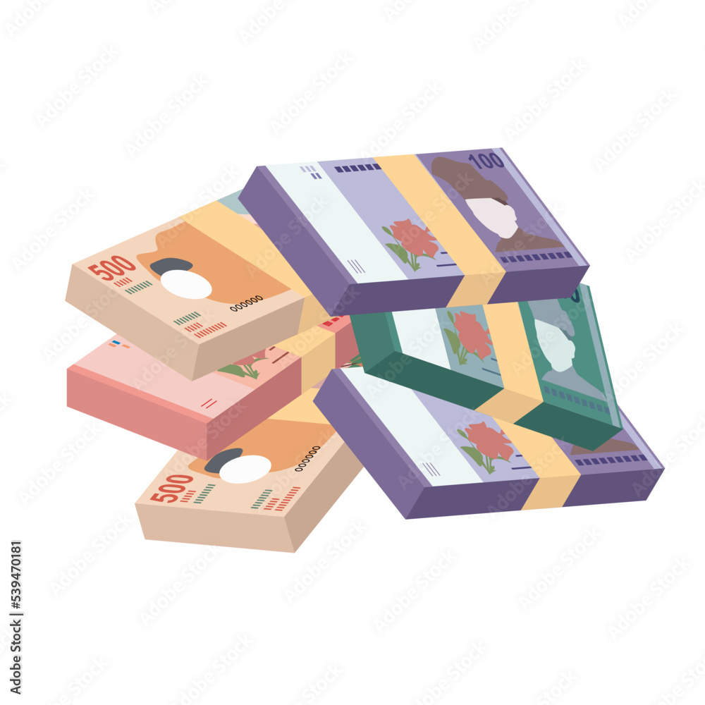 Malaysian Ringgit Vector Illustration. Malaysia money set bundle ...