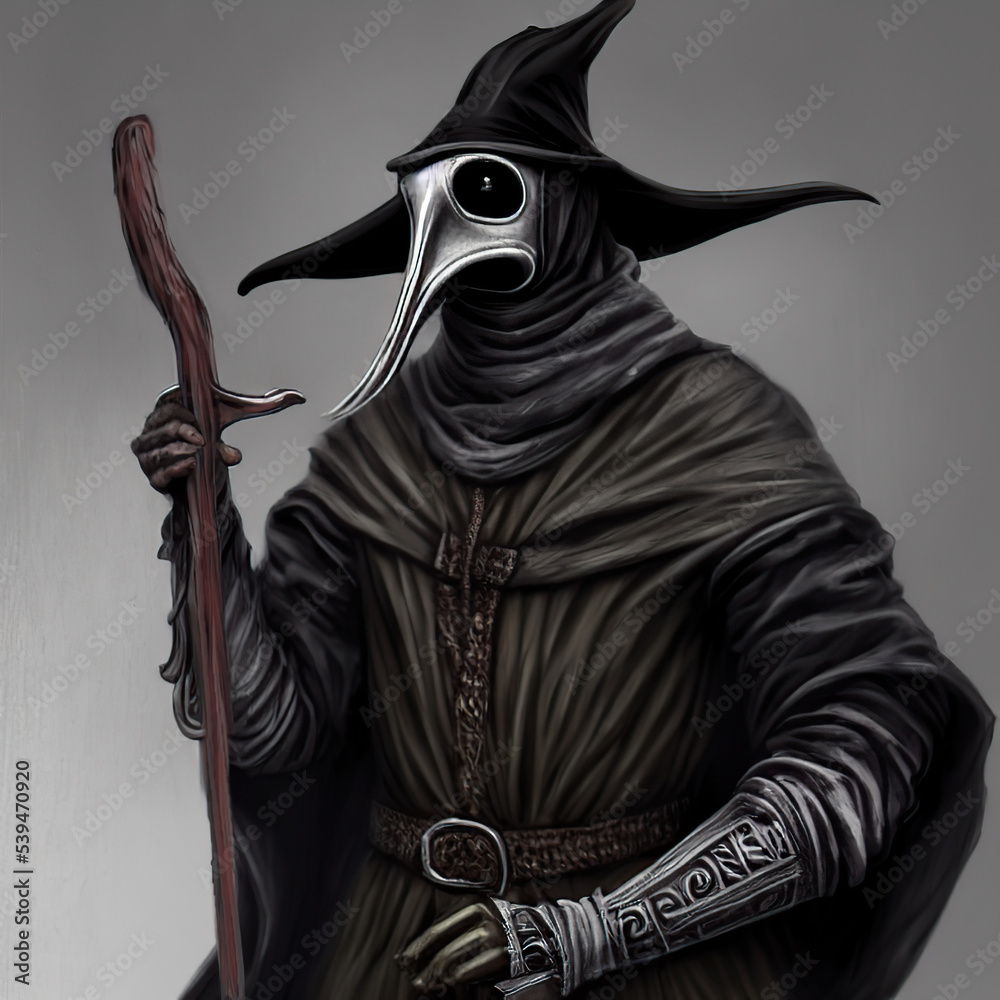Medieval Plague doctor. Digital illustration. Concept art. Stock ...