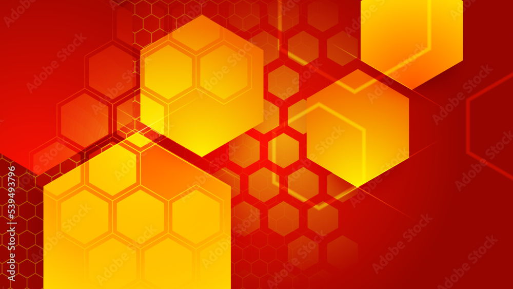 Modern red and orange abstract technology background with digital ...