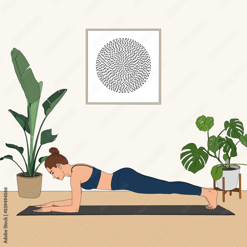 Dolphin (Forearm) Plank Pose / Makara Adho Mukha Svanasana. Stretching ... Dolphin (Forearm) Plank Pose / Makara Adho Mukha Svanasana. Stretching ...