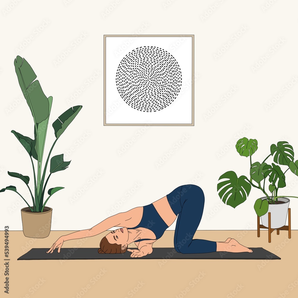 Thread The Needle Pose / Urdhva Mukha Pasasana. The beautiful woman ...