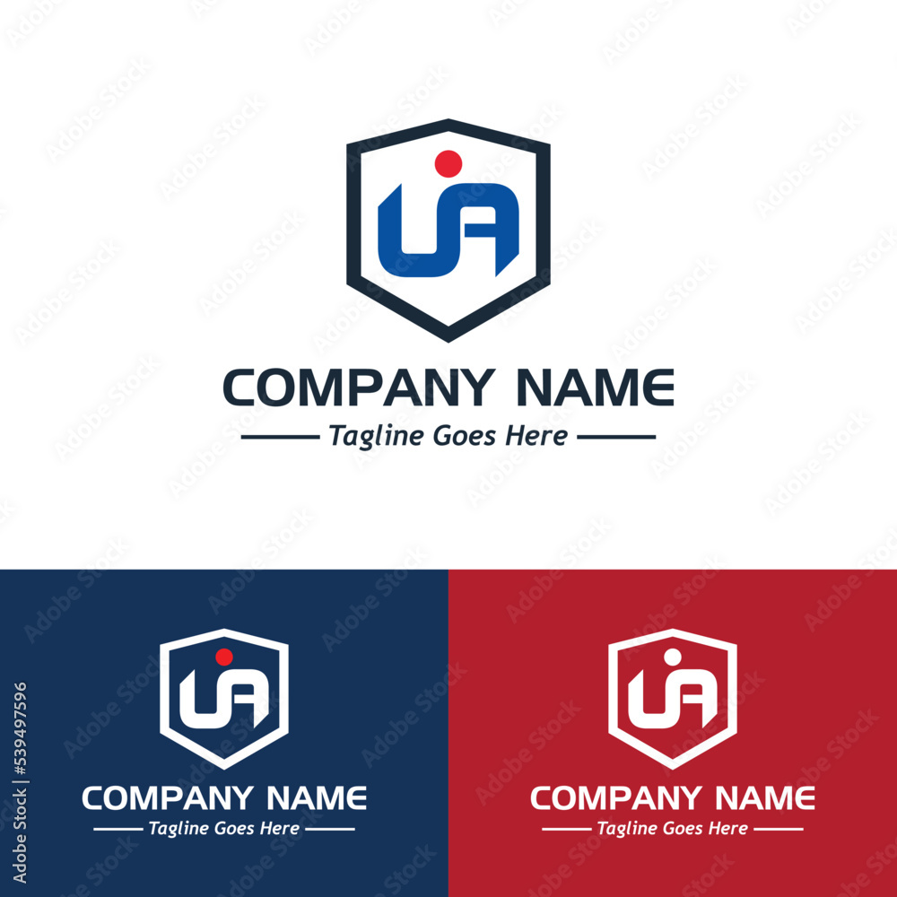 uia letters logo, sample company logo, a simple vector design Stock ...