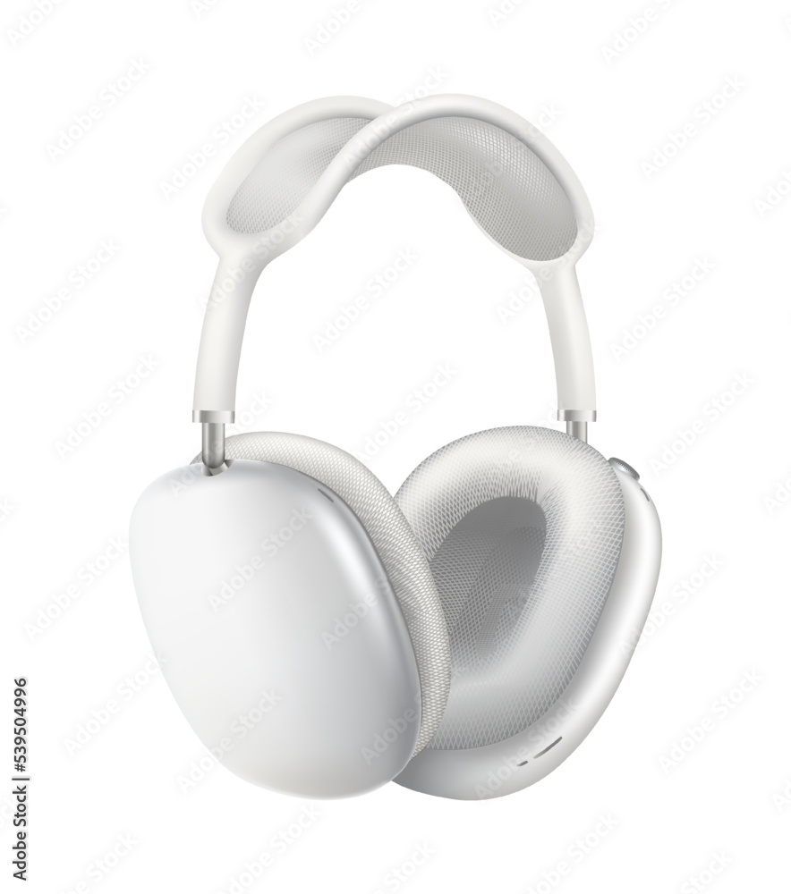 White wireless headphones Apple AirPods Max, on white background ...