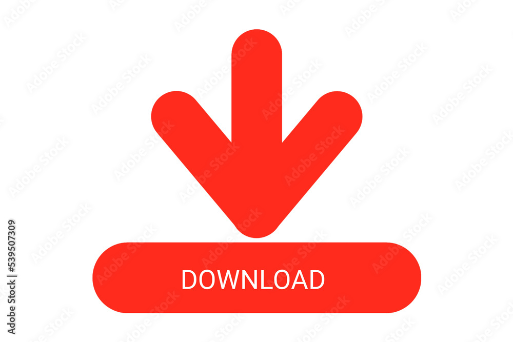 Red Color Download Icon Upload Button Load Symbol Shapes Silhouette ...