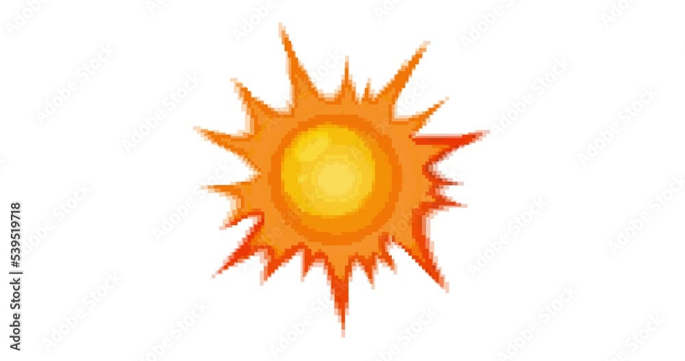 Pixel animation. Sun animation. Pixel background video, old school ...