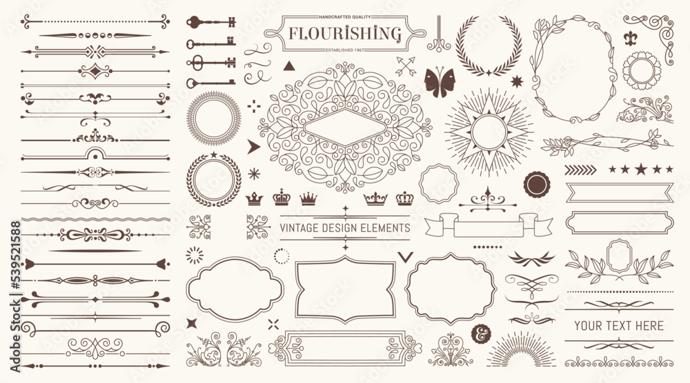 Vintage sign frames. Old decorative frame design, retro ornate label ...