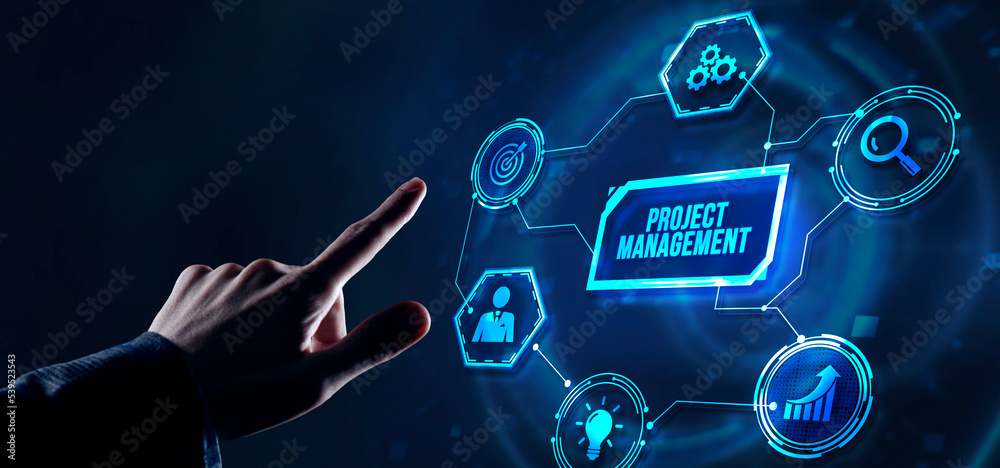 Internet, business, Technology and network concept. Project management ...