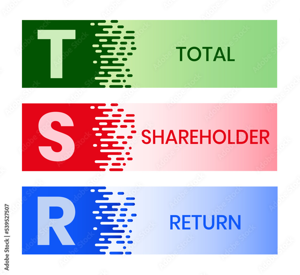 TSR - Total Shareholder Return. business concept background. vector illustration concept with ...