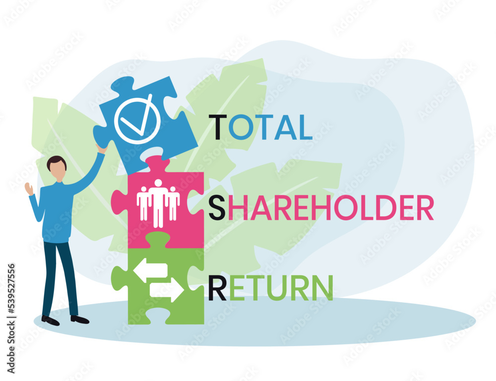 TSR - Total Shareholder Return. business concept background. vector ...