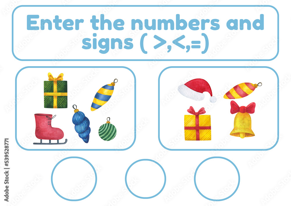 Christmas Activity page, sheet for kids. A mathematical task for ...