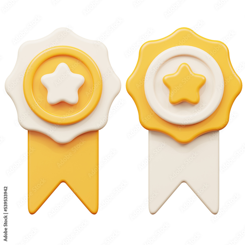 Achievement medal rank 3d rendering icon for website or game. Approved ...