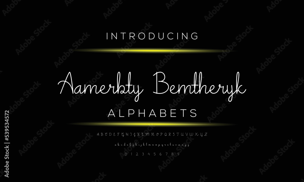 Best Alphabet Signature Font lettering handwritten Stock Vector | Adobe ...