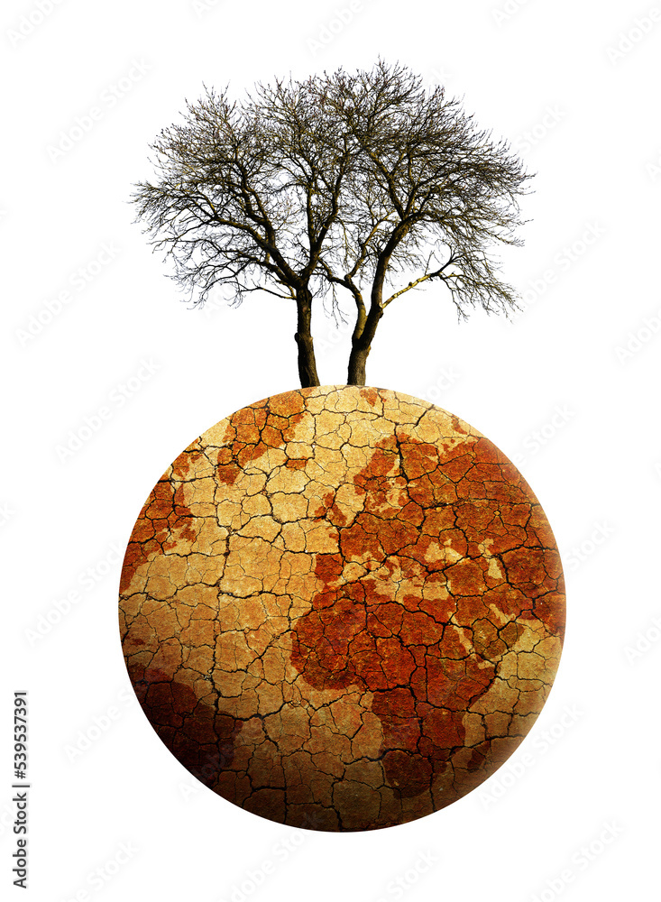 Parched planet earth isolated , PNG. Global warming or change climate ...