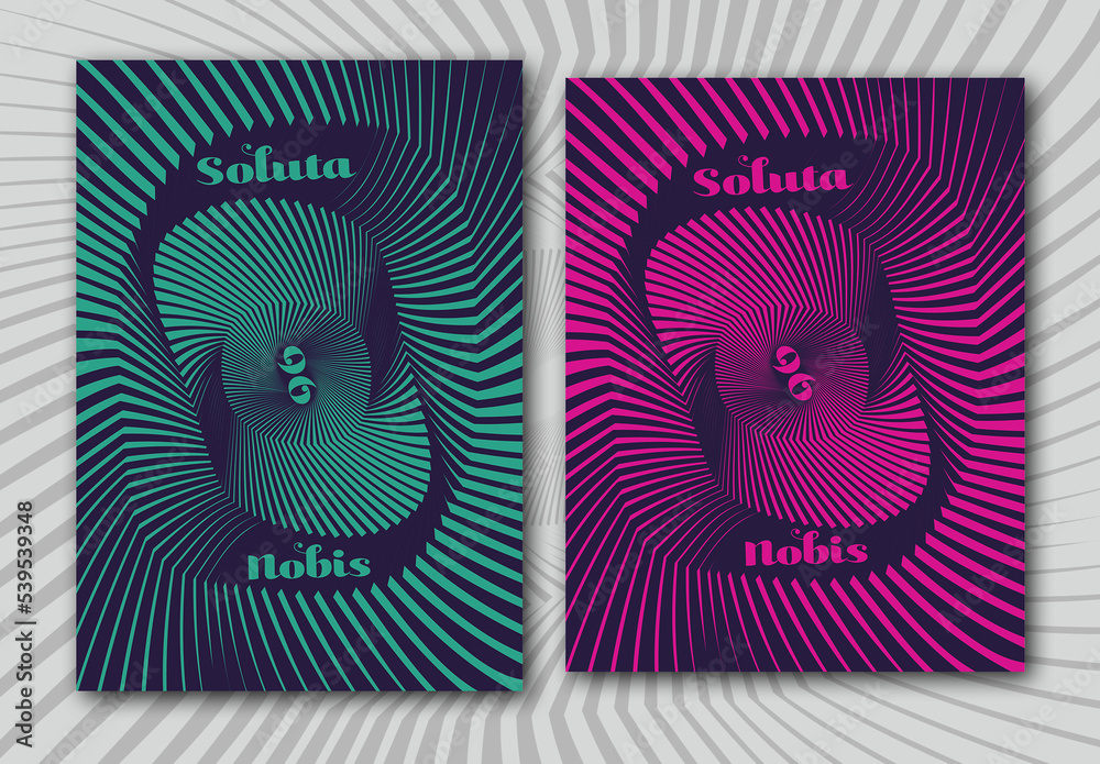 Abstract Poster Design Layout with Line Art Pattern Stock Template ...