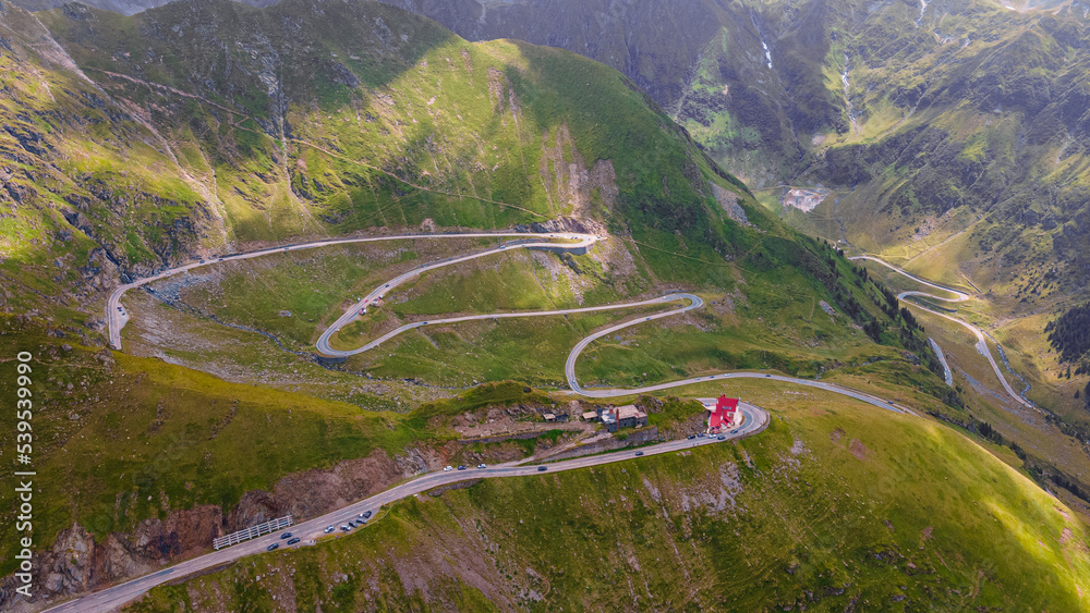 Drone photography of the famous Transfagarasan Road, in Romania ...