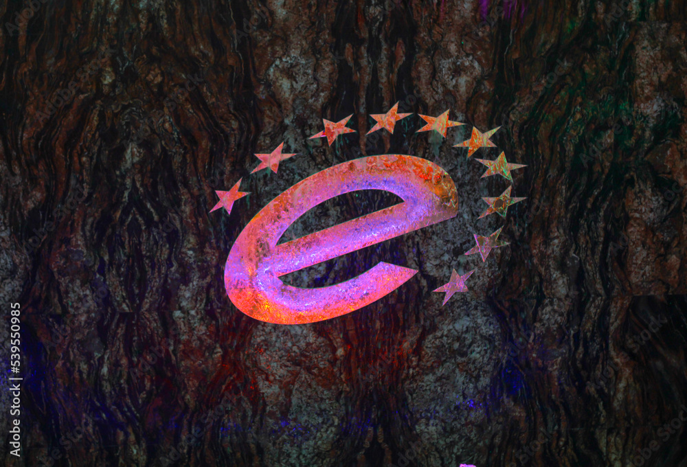 Capital letter e design with asterisks on dark background Stock Photo ...