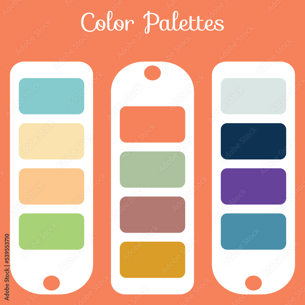 Abstract color palettes set, multi color combination palettes ...