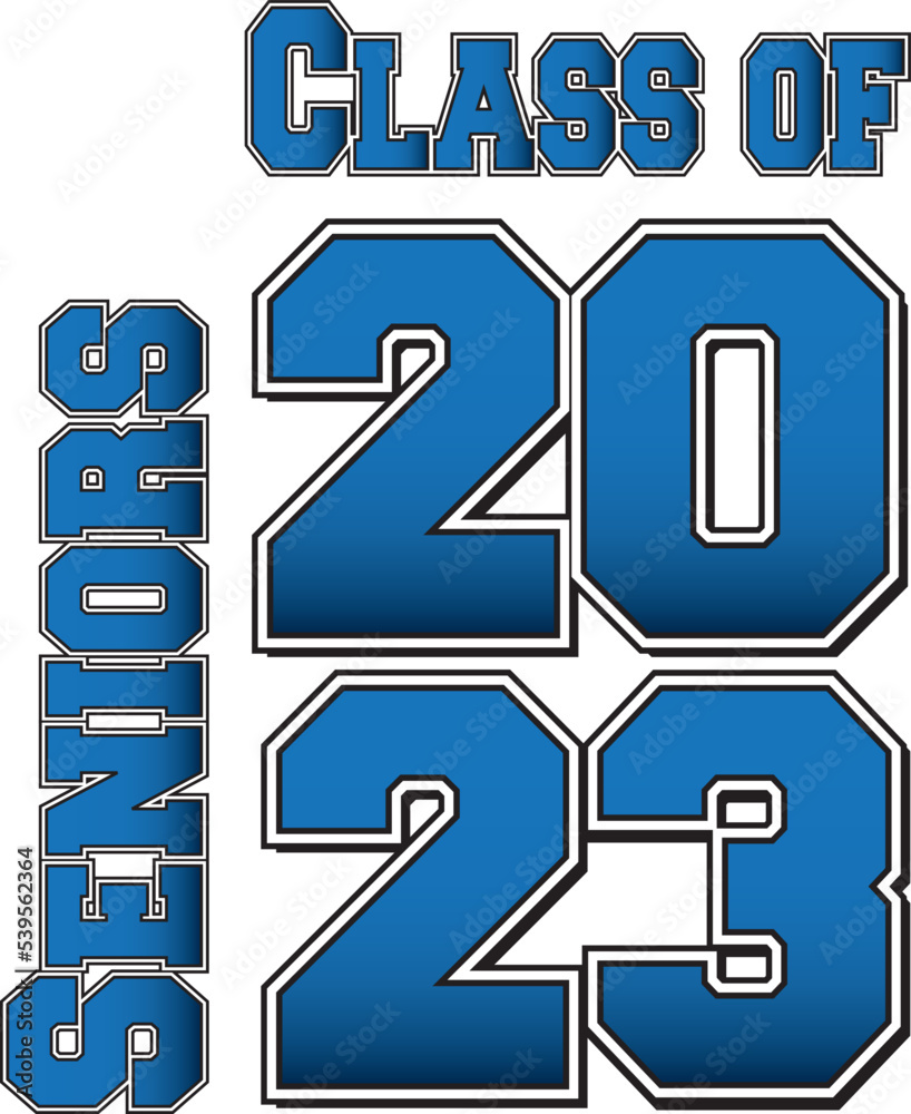 Blue Bold Class of 2023 Stacked Logo Stock Vector | Adobe Stock
