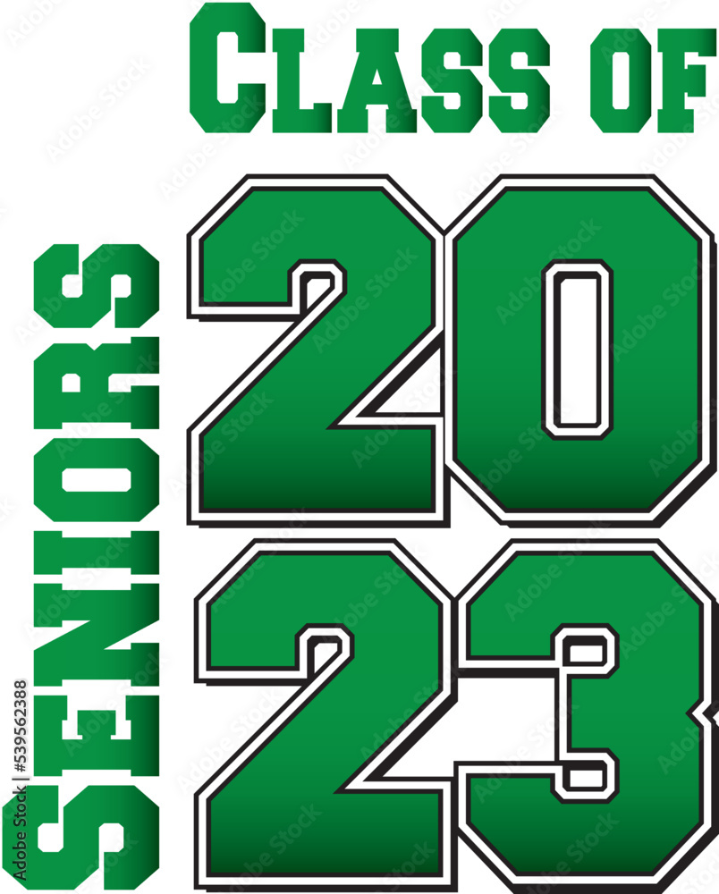 Green Bold Class of 2023 Stacked Logo Stock Vector | Adobe Stock