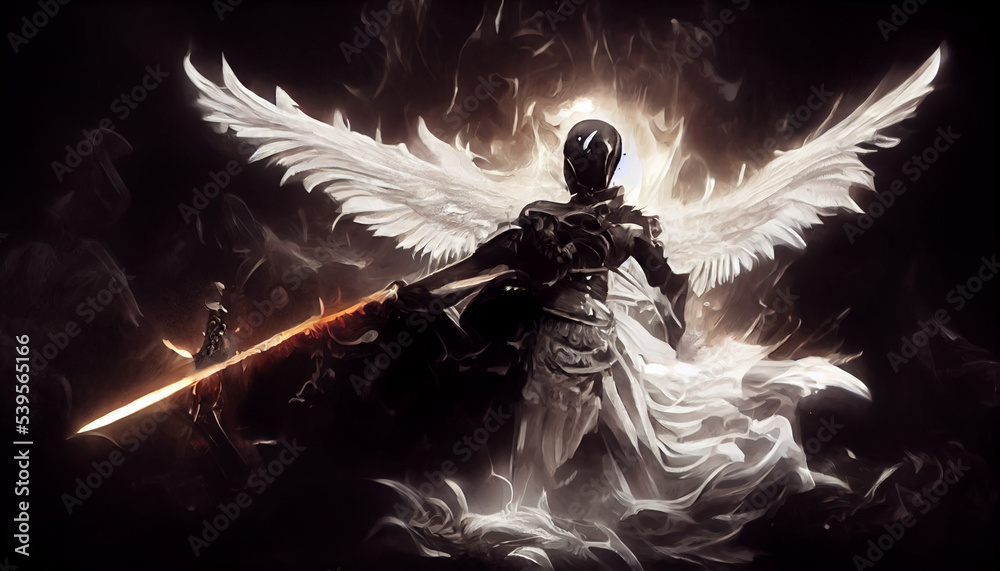 An angel fights with a demon. Eternal battle good vs evil. Inspired by ...