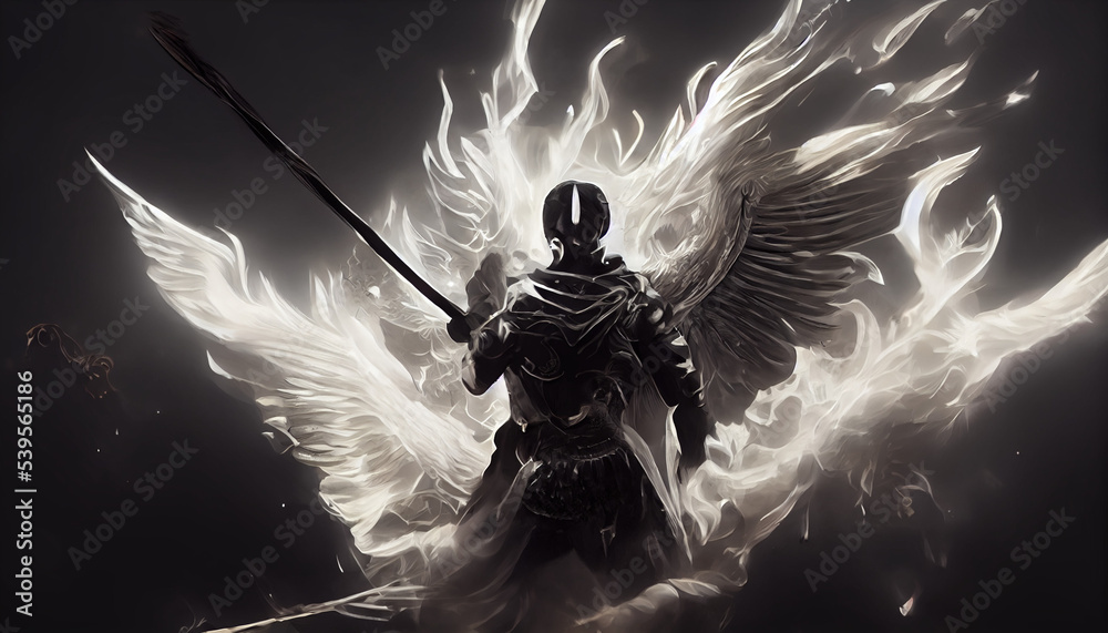 An angel fights with a demon. Eternal battle good vs evil. Inspired by ...