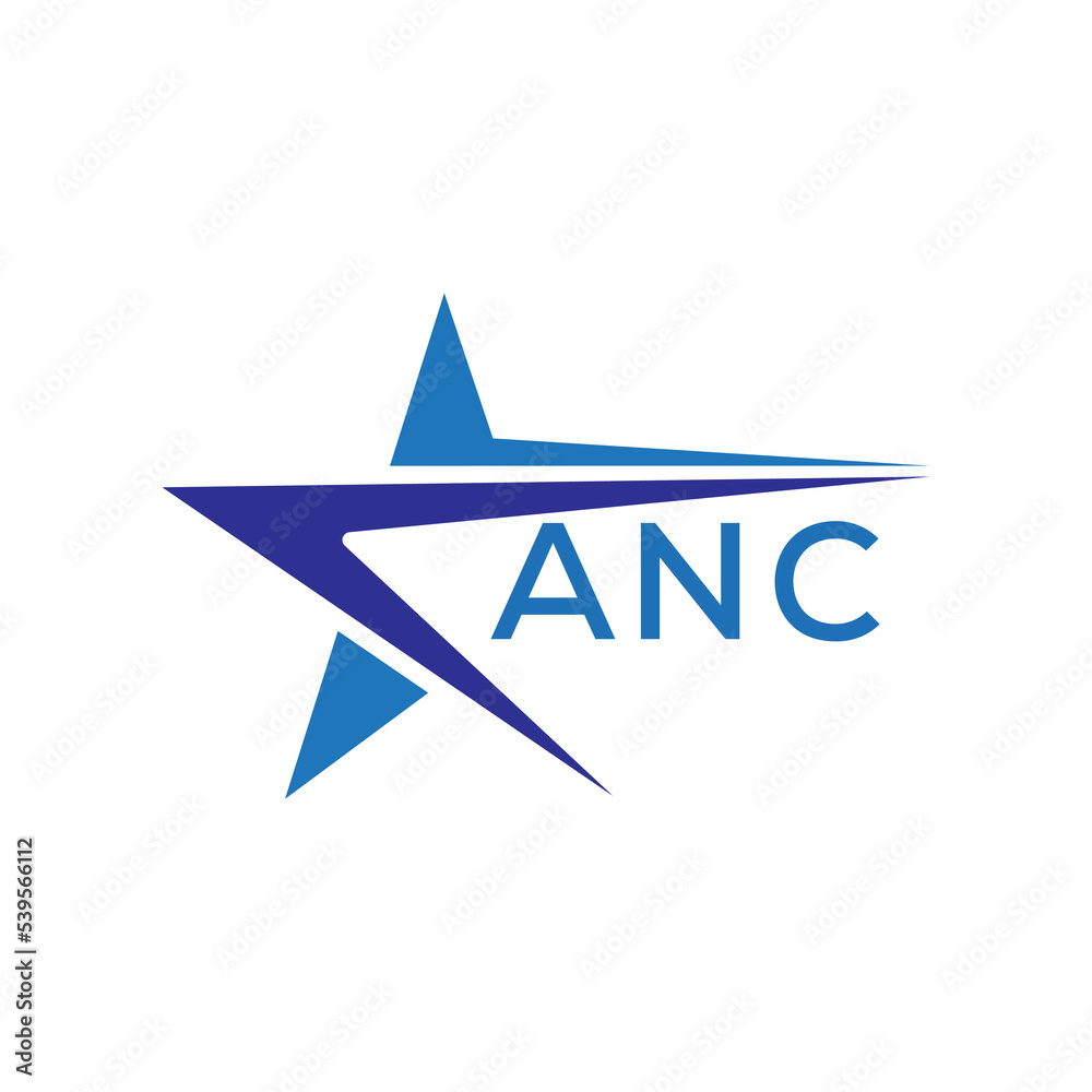 ANC letter logo. ANC blue image on white background. ANC Monogram logo ...