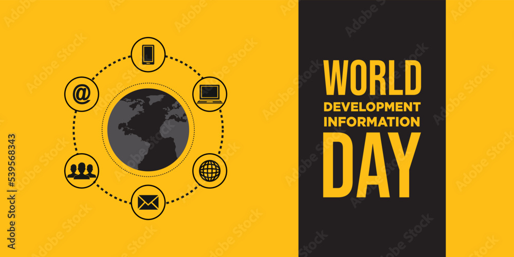Vector illustration on the theme of World Development information day ...