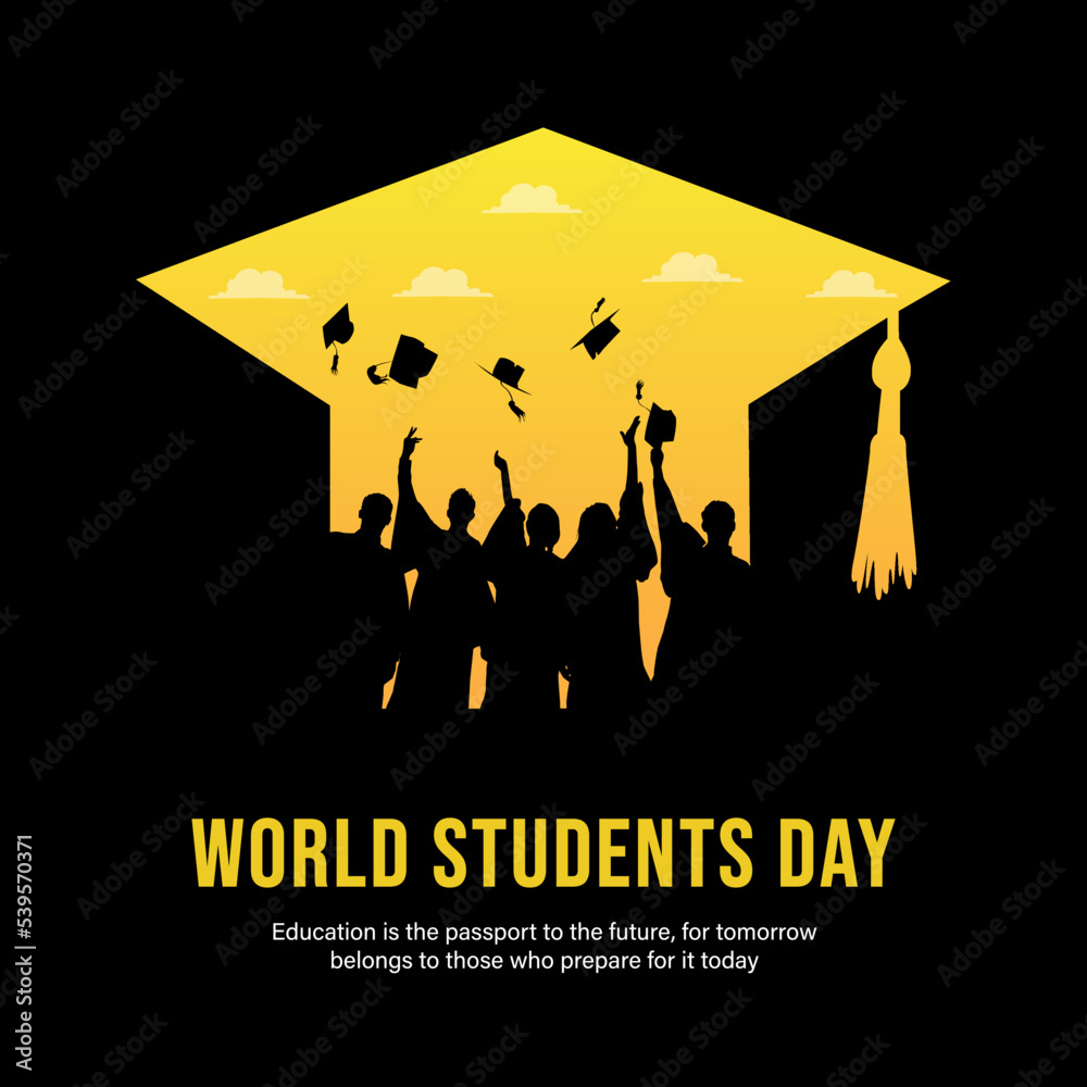 World Student’s day poster, banner, social media post, brochure ...