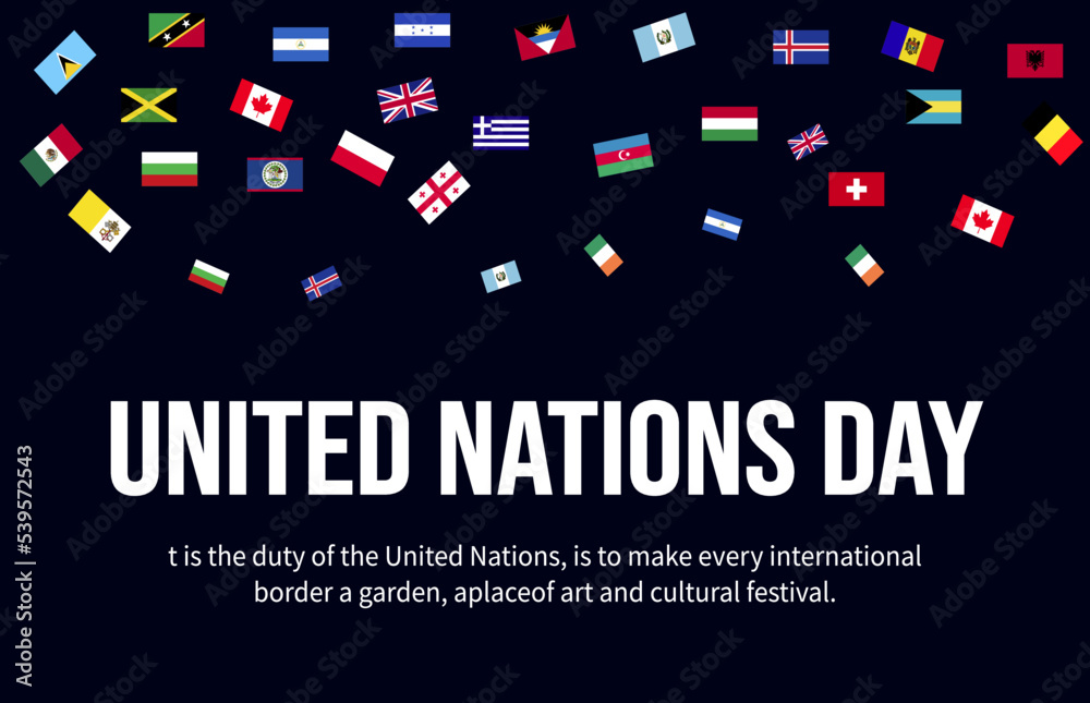 United Nations Day, 24th October, United Nations flag, Vector Design ...