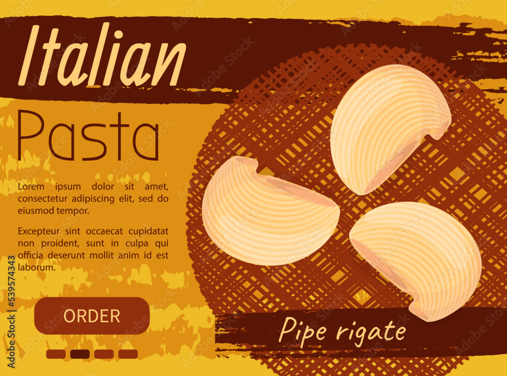 Italian national cuisine cafe banner. Design for store ad, restaurant ...