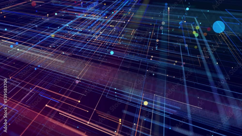 info concept lines and nodes. vj loop hologram abstract background sci ...