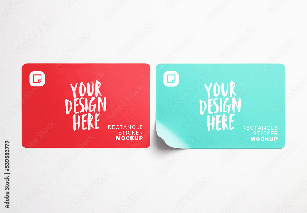 Rectangle Stickers Mockup Stock Template | Adobe Stock