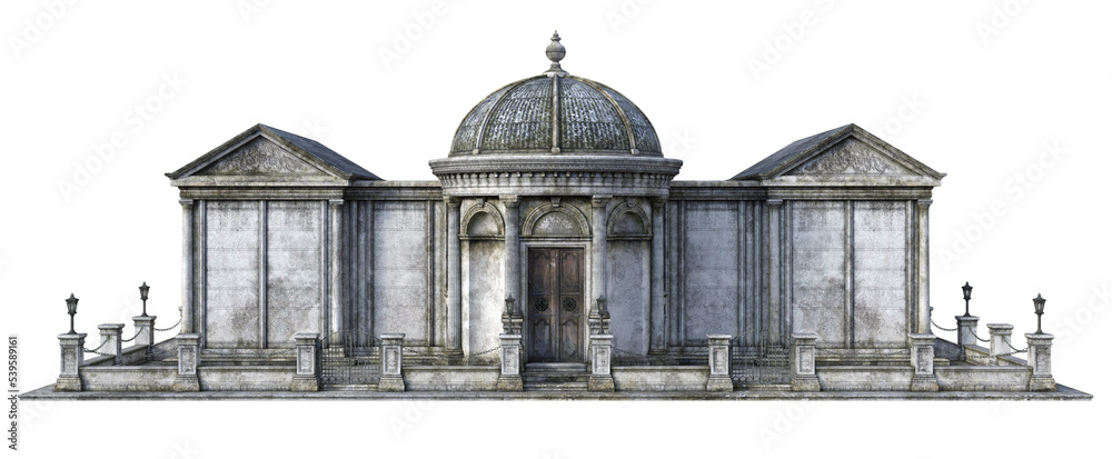 3D rendered Old Fantasy Crypt Building on Transparent Background - 3D ...