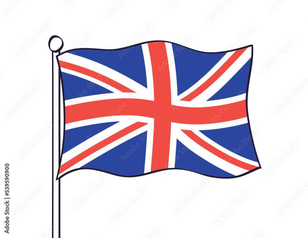 UK, United Kingdom, British flag icon isolated cartoon vector illustration. Great Britain Union ...