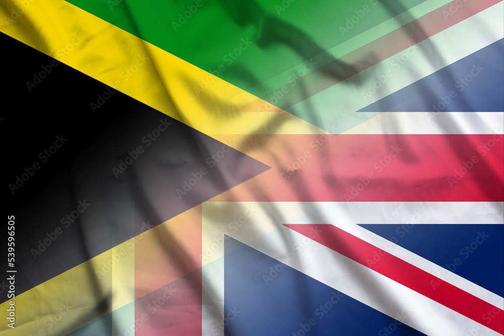 Jamaica and England national flag international negotiation GBR JAM ...