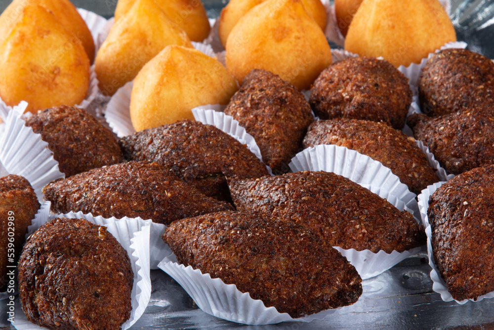 Roasted kibe e Coxinha. Traditional Brazilian snack Stock Photo | Adobe ...
