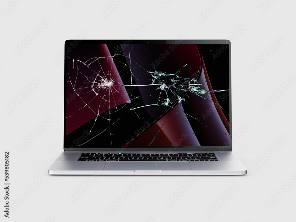 Broken Screen Laptop - Shattered Screen Laptop Stock Photo | Adobe Stock