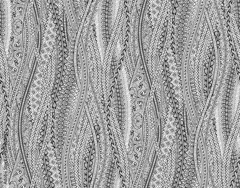 A collection of zentangle seamless patterns, made from doodle shapes ...